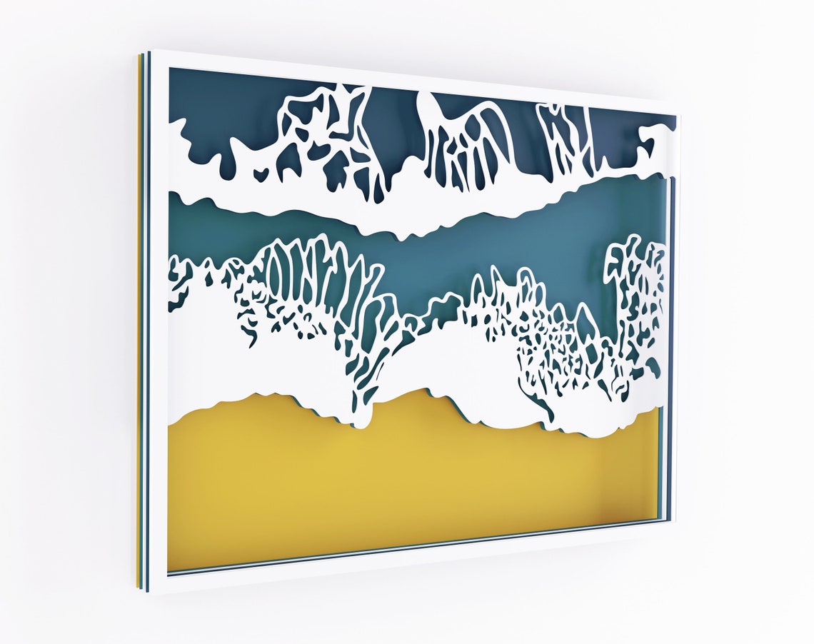 3d Layered Beach Svg, 3d Svg, Shadow Box Svg, Laser Cut Files, Cnc ...