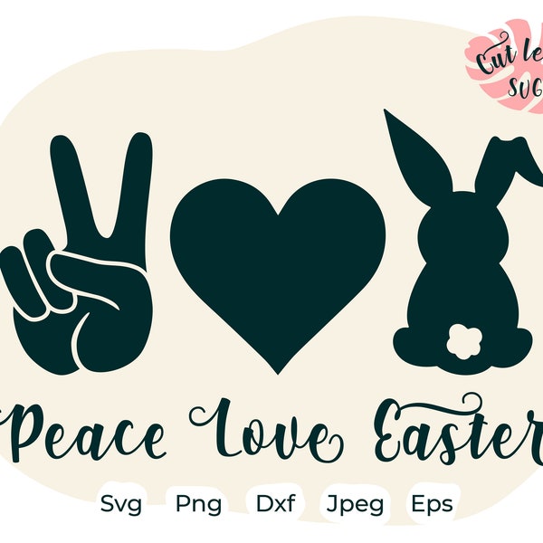 Peace Love Bunny Svg - Etsy