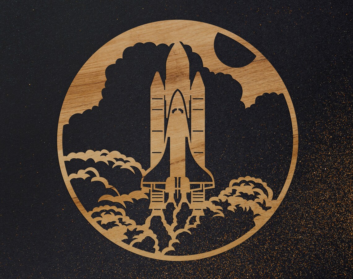 Rocket DXF SVG Metal Wall Art Laser Cut Files, Spaceship Cnc Router ...