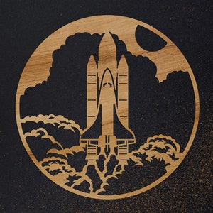 Rocket DXF SVG Metal Wall Art Laser Cut Files, Spaceship Cnc Router ...