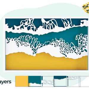 3d Layered Beach Svg, 3d Svg, Shadow Box Svg, Laser Cut Files, Cnc ...