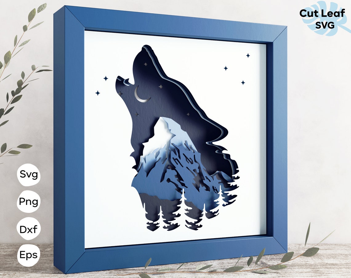 Wolf 3d Svg Shadow Box Svg Laser Cut Files Cnc Files for - Etsy