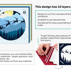 3D Santa Svg Shadow Box Svg Christmas Svg Layered Svg - Etsy