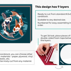 3D Koi Fish Svg Shadow Box Svg Fish Svg - Etsy