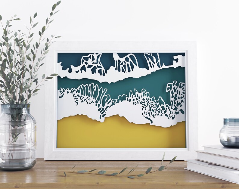 3d Layered Beach Svg, 3d Svg, Shadow Box Svg, Laser Cut Files, Cnc ...
