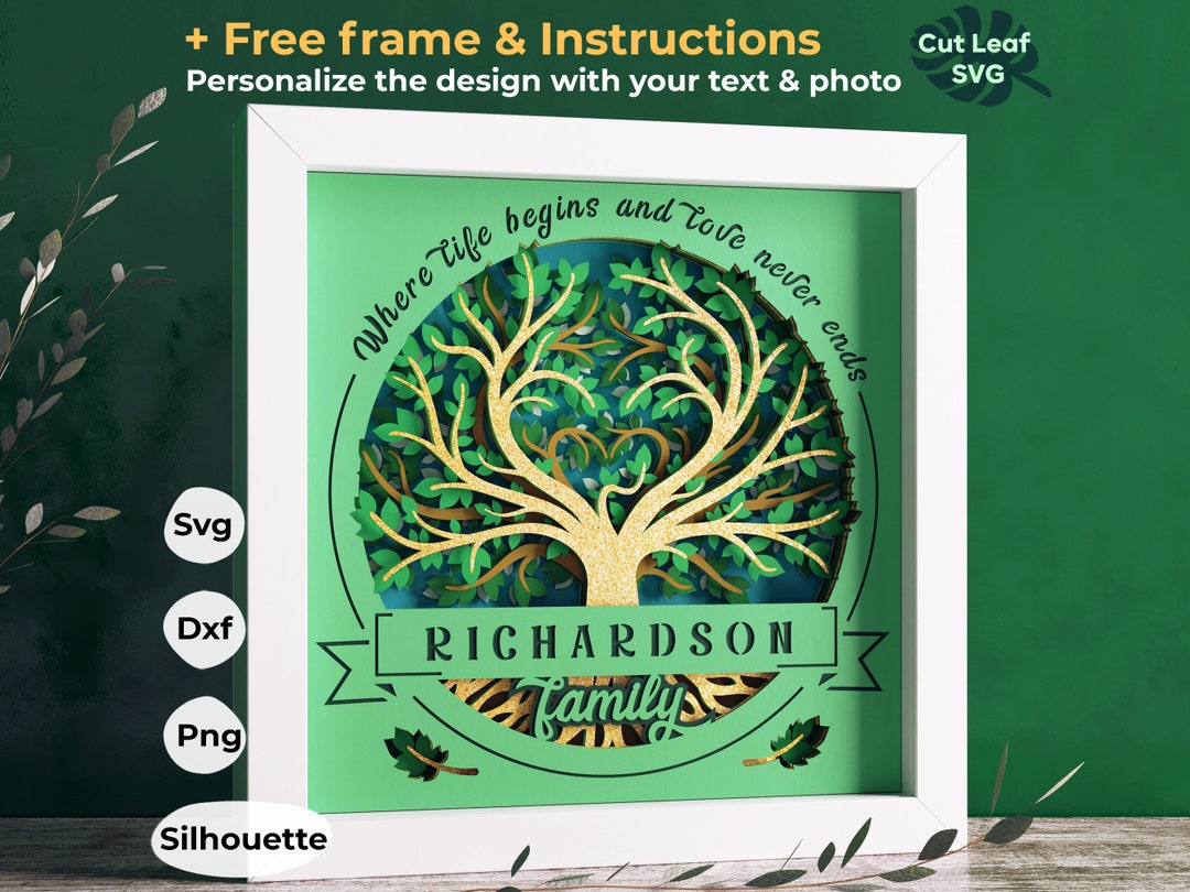 Family Tree SVG 3d Shadow Box Tree of Life Svg Family - Etsy UK