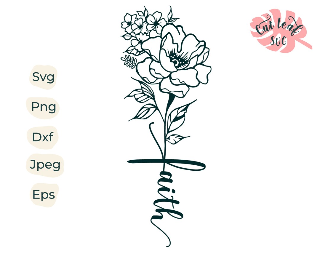 Floral Faith Cross SVG, Christian Religious Design (digital Files) - Etsy
