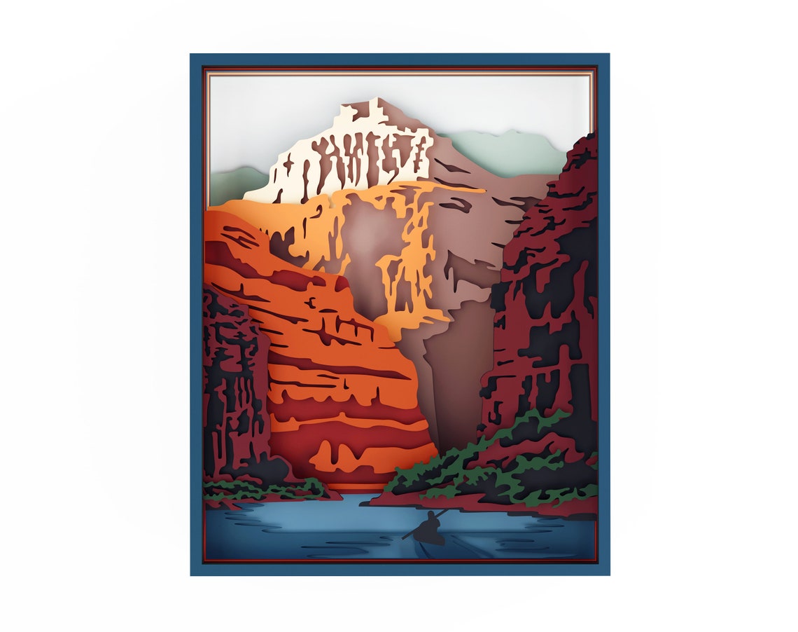3D Grand Canyon Svg Shadow Box Svg Arizona Svg | Etsy Canada