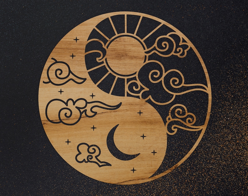 Yin Yang Svg Moon Sun Svg Dxf Files for Plasma Cnc Files | Etsy