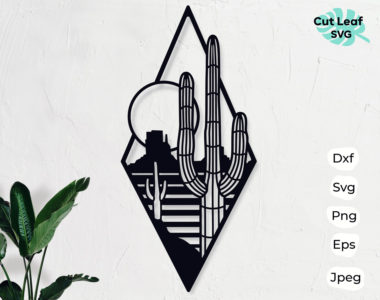 Cactus DXF SVG Metal Wall Art Laser Cut Files, Western Cnc Router File ...