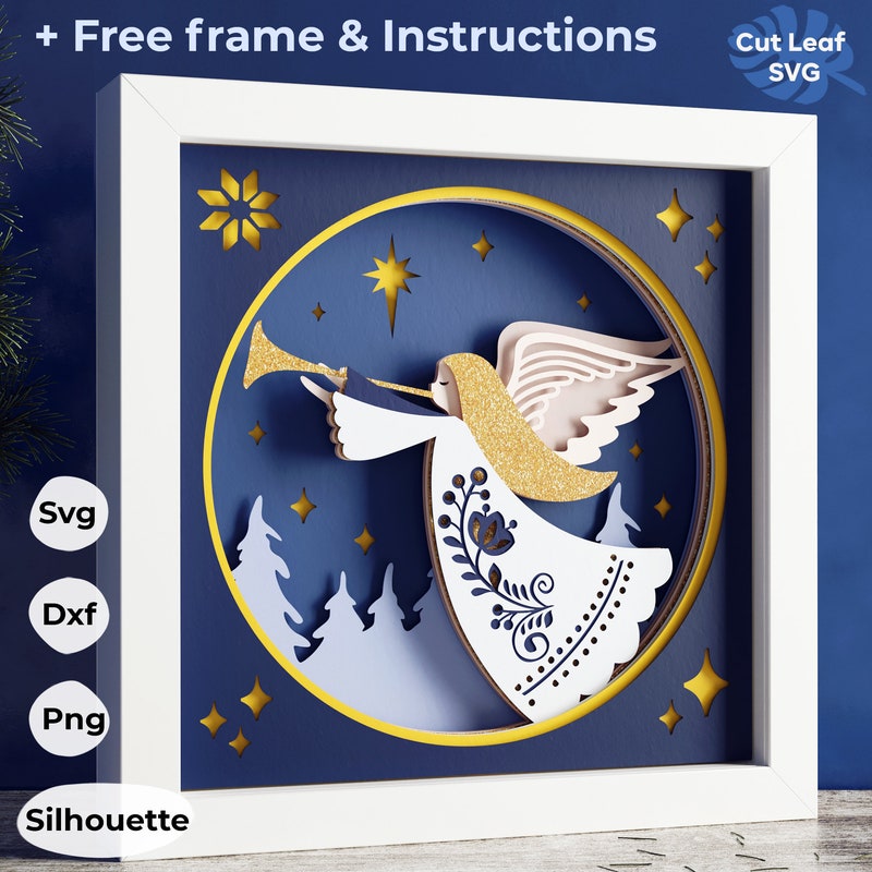 Shadow Box Angel Svg - Etsy