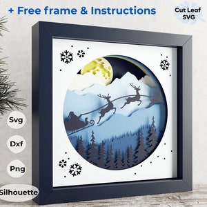 3D Santa Svg - Shadow Box Svg, Christmas Svg, Layered Svg - Etsy