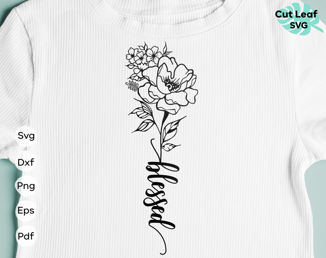 Blessed Floral Cross SVG, Christian Design (digital Files) - Etsy