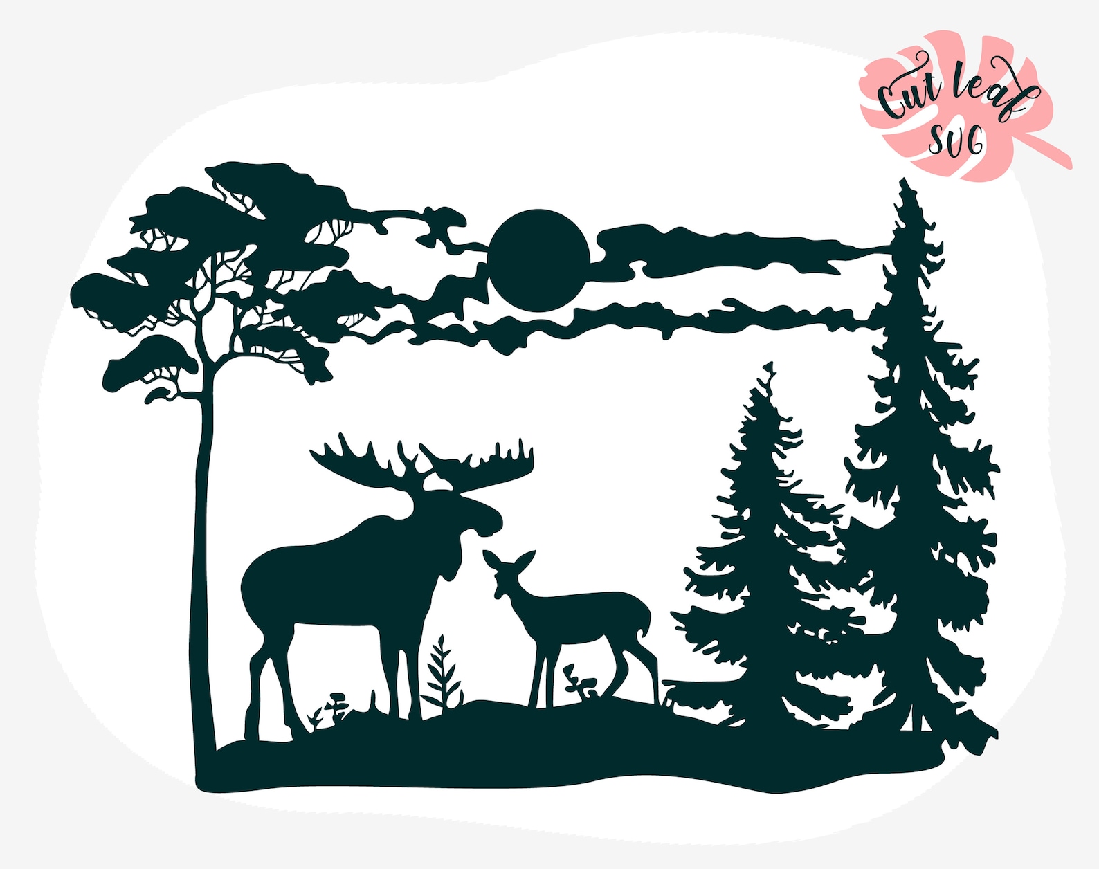 Wildlife Scene Svg Wild Animals Cut File for Laser Dxf Files - Etsy