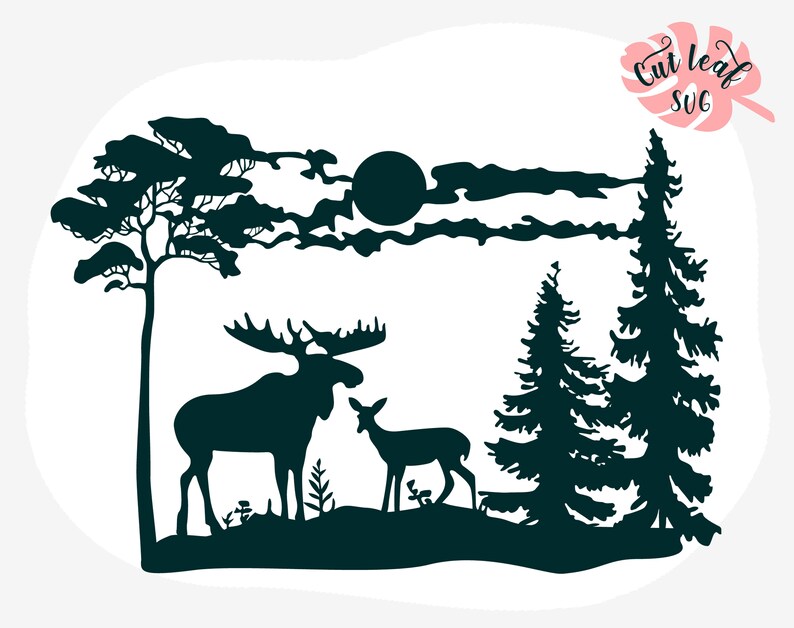 Wildlife Scene Svg Wild Animals Cut File for Laser Dxf Files - Etsy