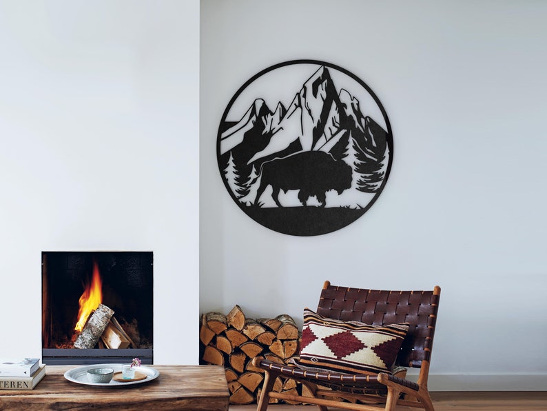 Bison Svg, Dxf Files for Plasma, Buffalo Svg, Mountain Svg, Western Svg ...