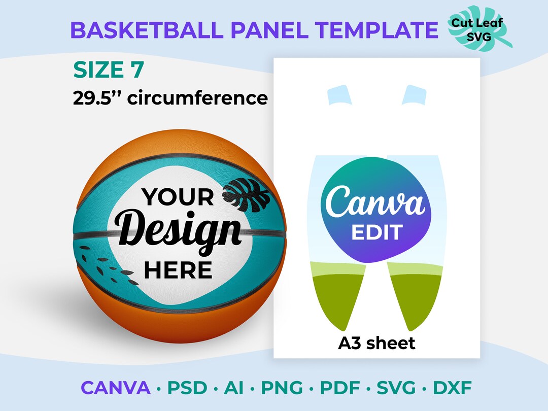 Basketball Panel Template, Size 7 Basketball Template, Canva Template ...
