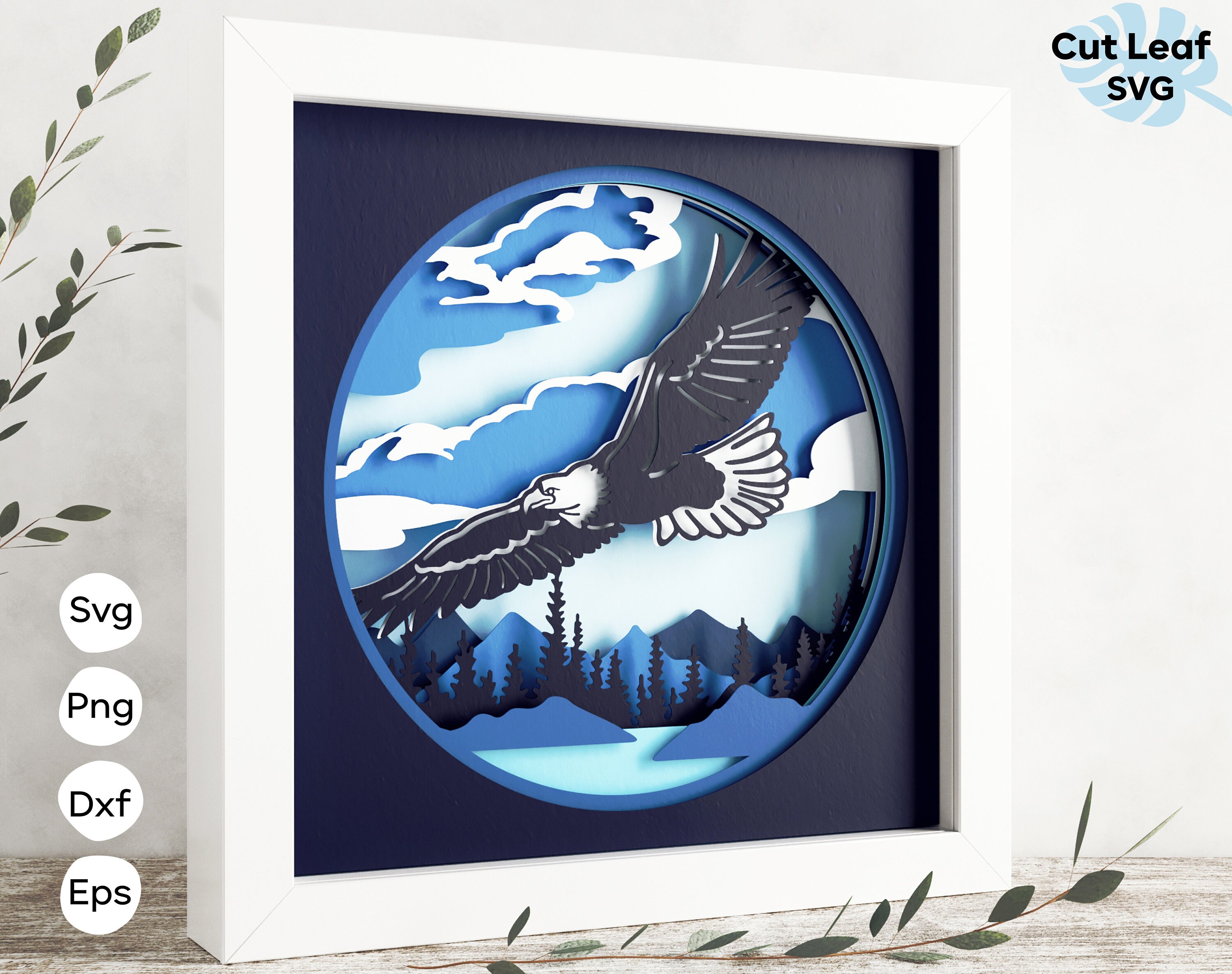 3D Eagle Svg Shadow Box Svg Eagle Svg | Etsy