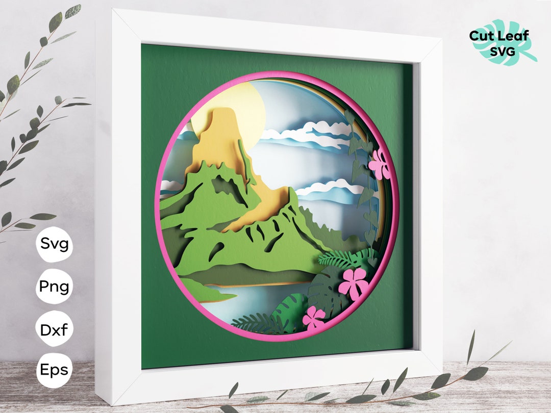 3d Layered Hawaii Svg Ocean Svg Aloha Svg Mountain Svg - Etsy