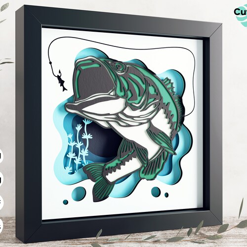 3D Fishing SVG/ Shadow Box Fish SVG/ If I've Gone Missing - Etsy
