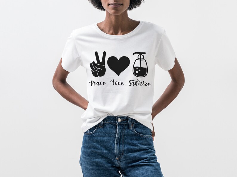 Peace Love Sanitize svg Quarantine svg stay home Bathroom | Etsy