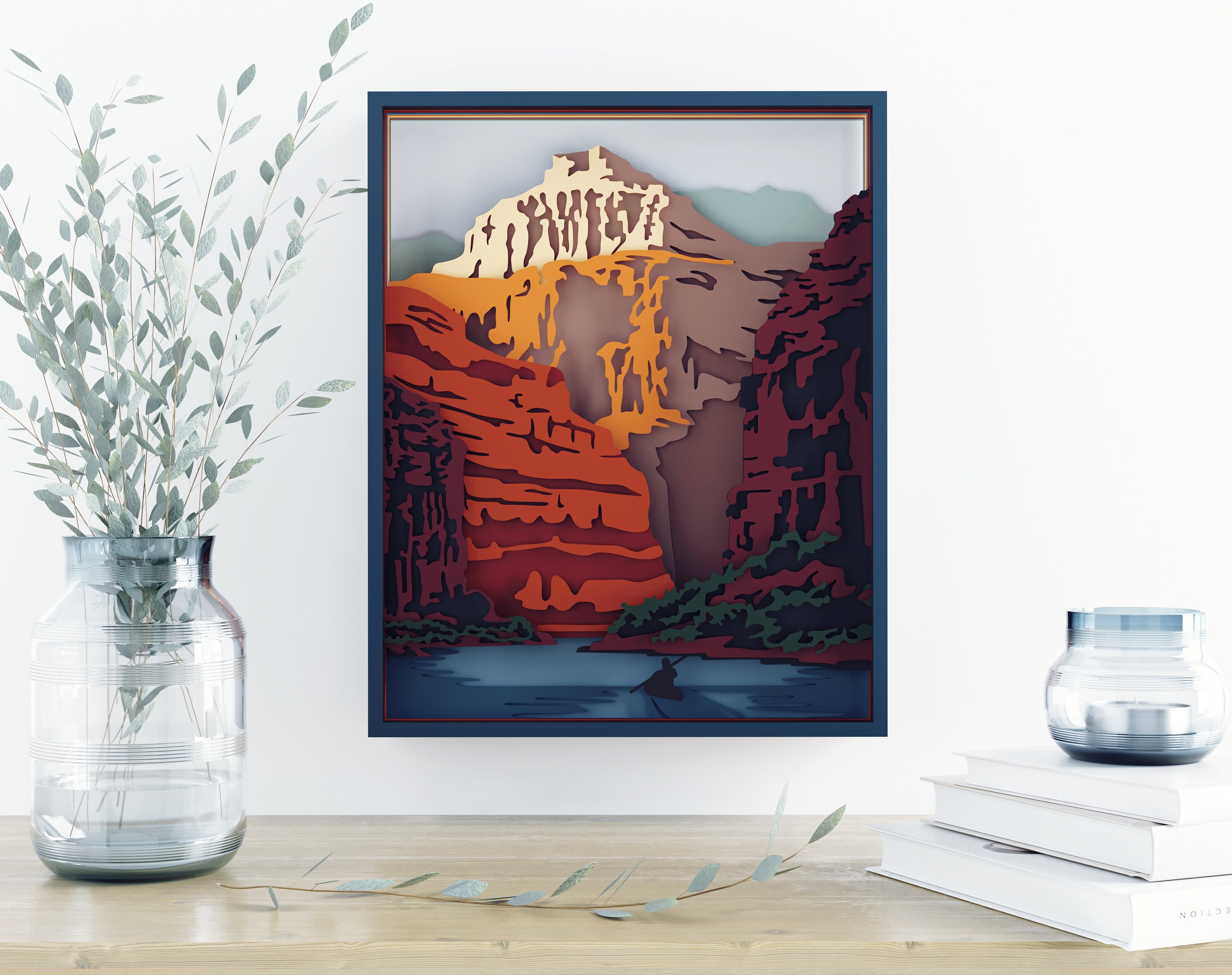 3D Grand Canyon Svg - Shadow Box Svg, Arizona Svg - Etsy