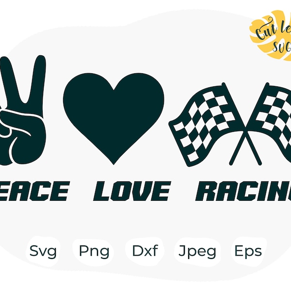 Peace Love Race Svg - Etsy