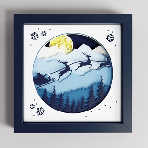 3D Santa Svg - Shadow Box Svg, Christmas Svg, Layered Svg - Etsy