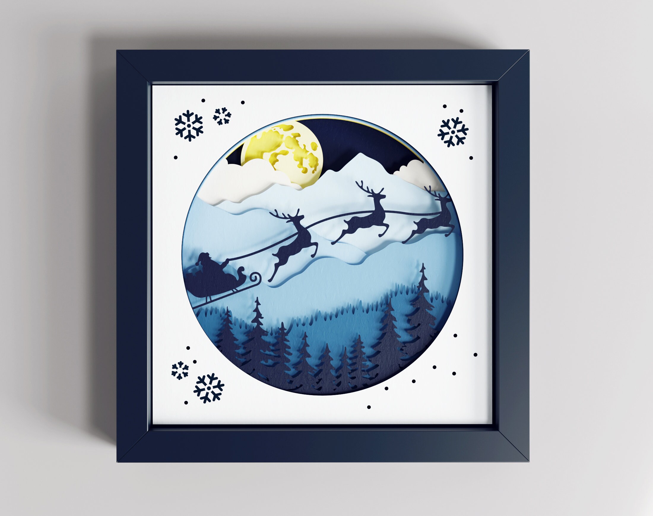 3D Santa Svg - Shadow Box Svg, Christmas Svg, Layered Svg - Etsy
