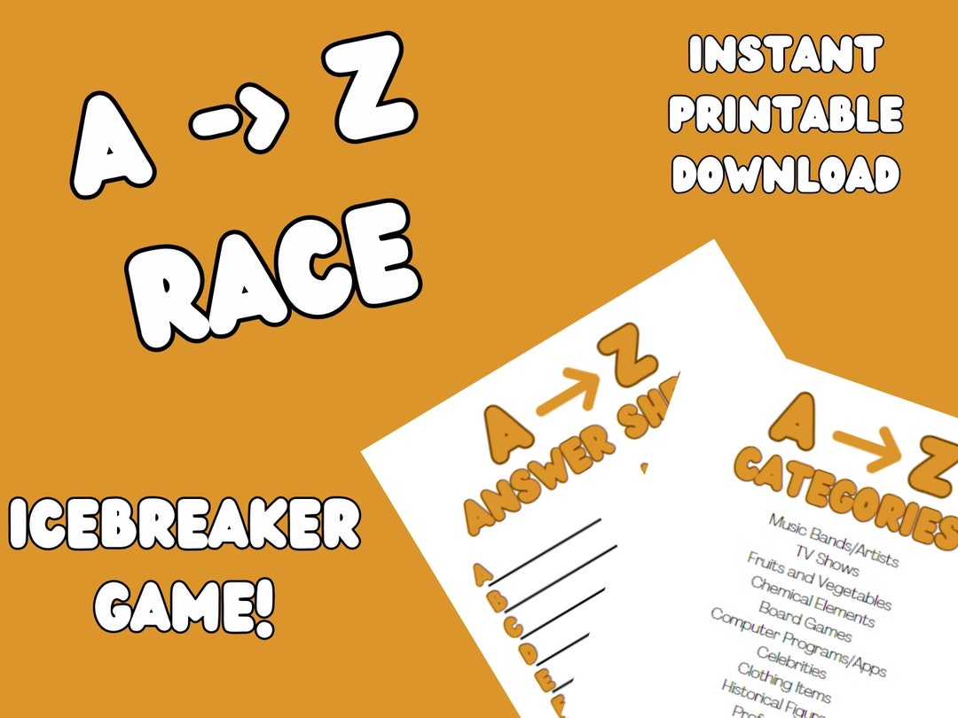 A to Z Race. Icebreaker Game - Etsy