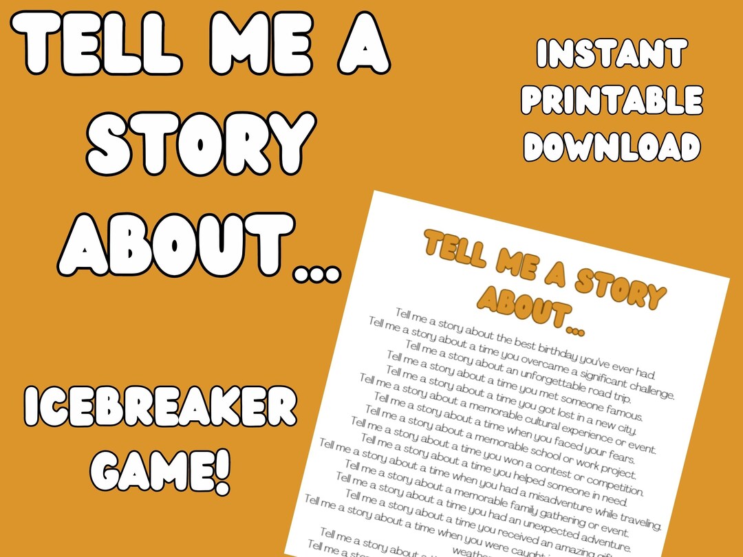 Tell Me A Story About... Icebreaker Game - Etsy