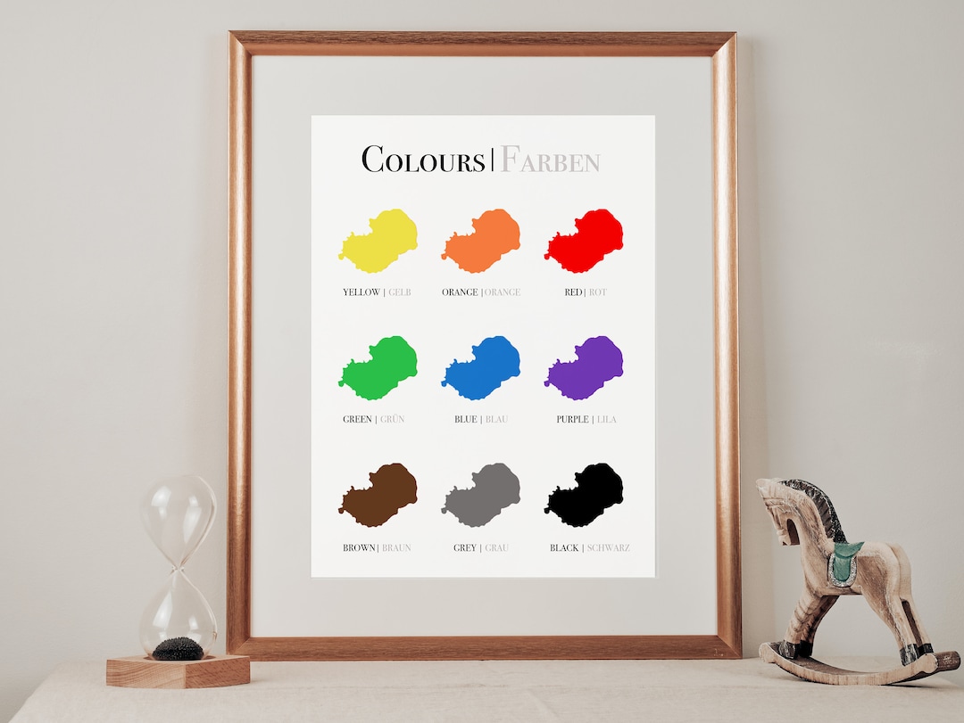 Bilingual Montessori Color Poster English/german Classroom Decoration ...