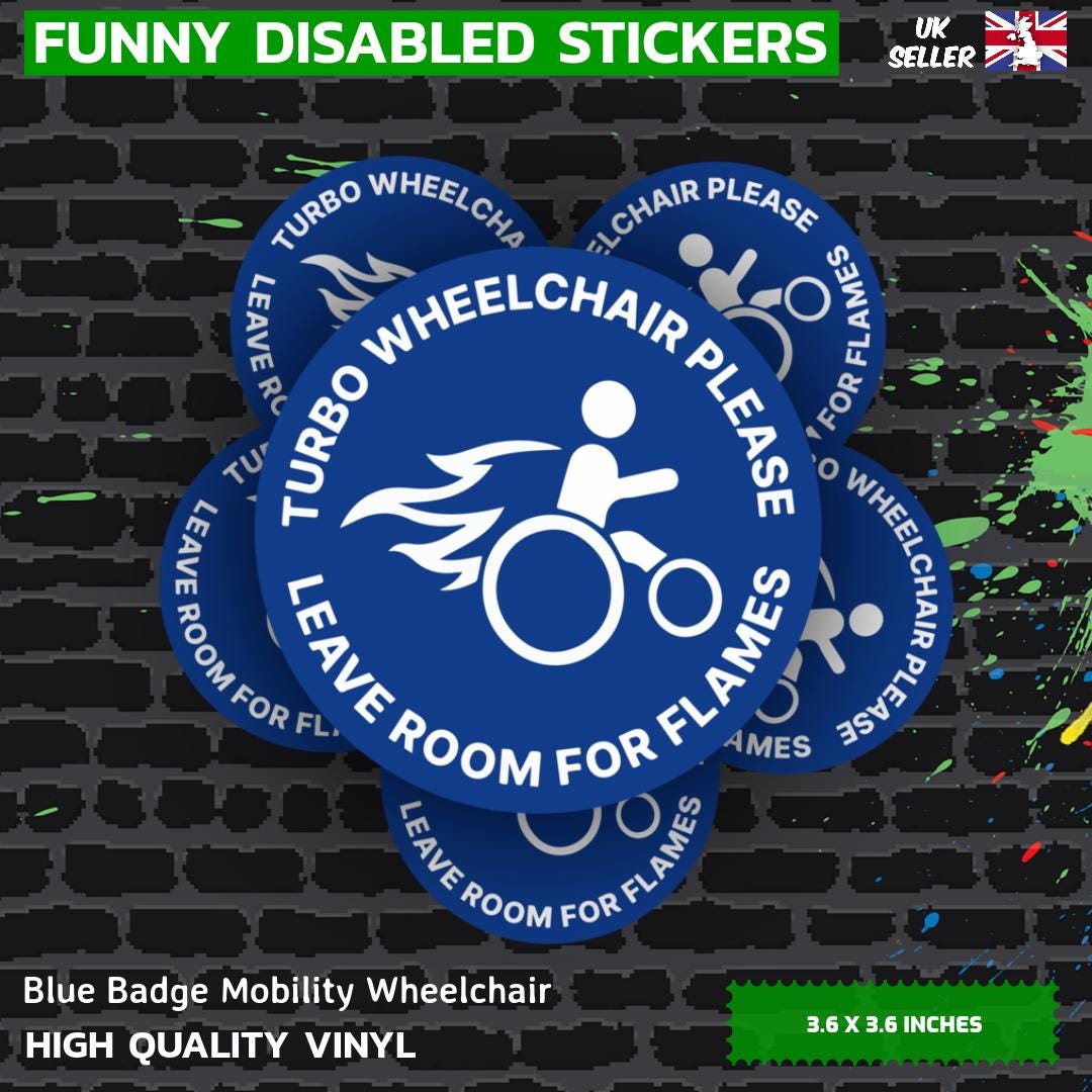 Funny Disabled Sticker Turbo Wheelchair Blue Badge Mobility - Etsy