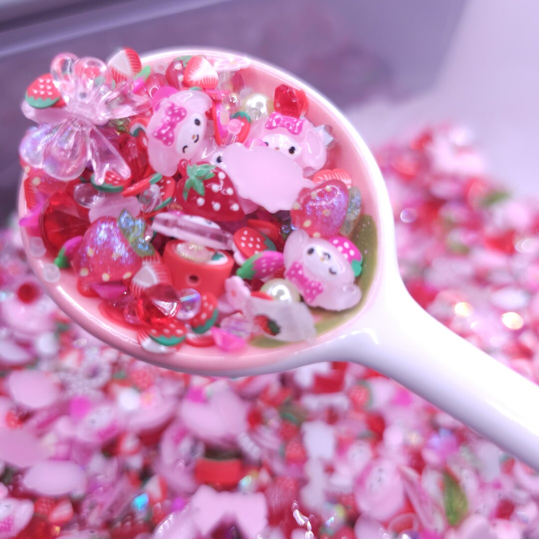 Strawberry Melo Crunch, Clay Slices, Kawaii, Coquette, Slime DIY, Nail ...