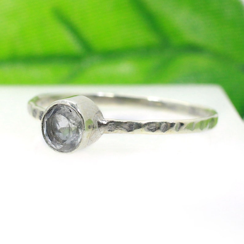 925 Sterling Silver Ring White Crystal Gemstone Ring - Etsy