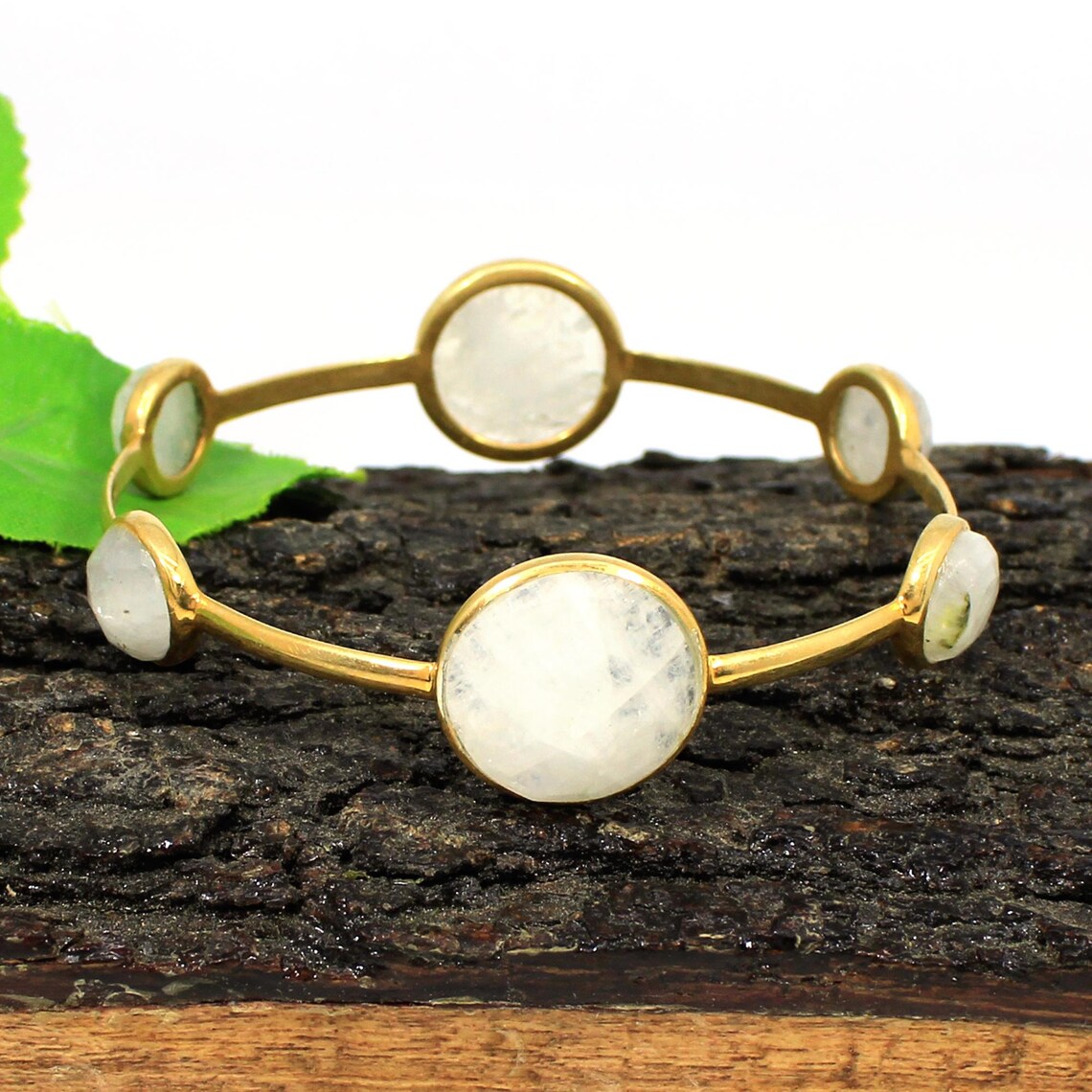 Rainbow Moonstone Bangle Moonstone Silver Bracelet Moonstone | Etsy