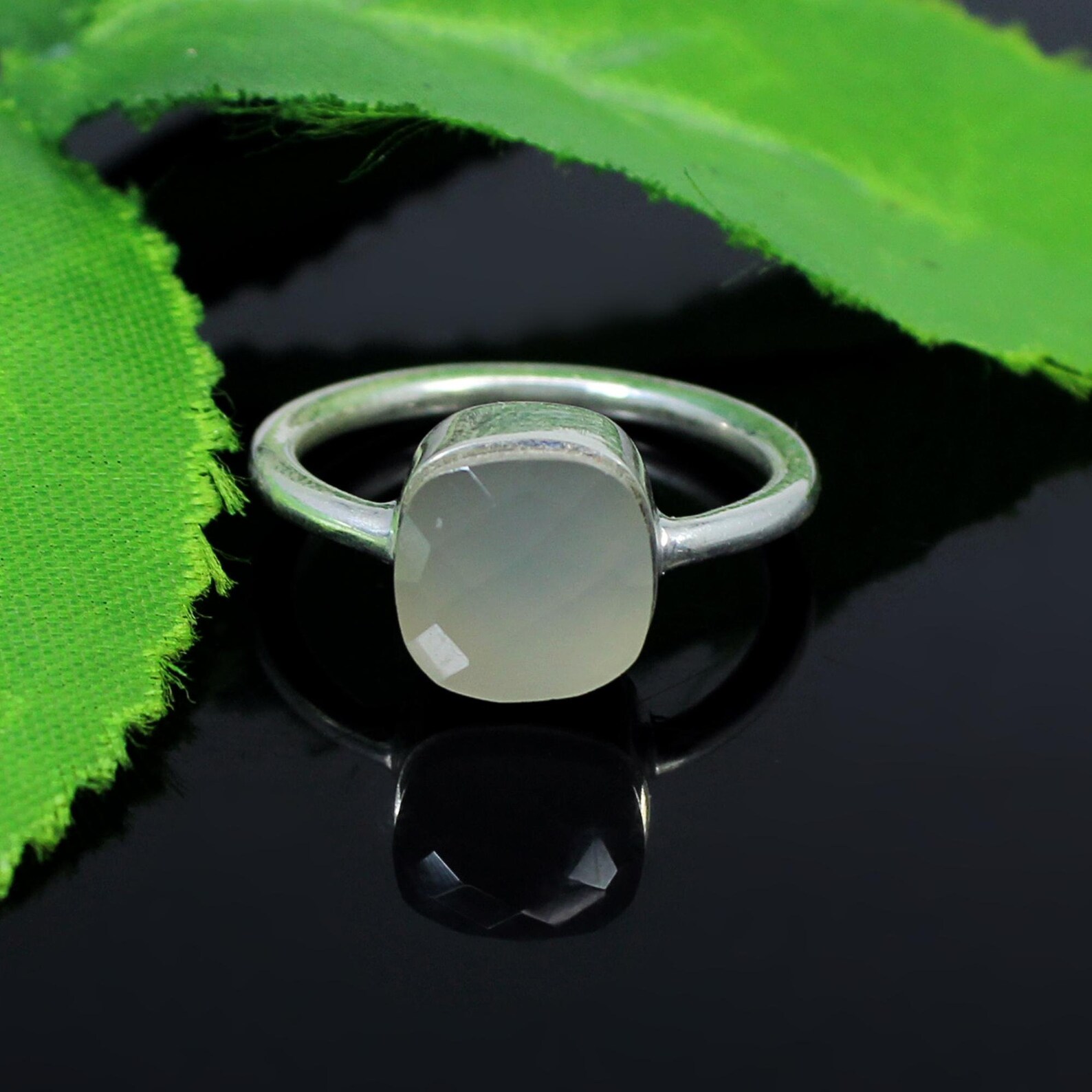 Grey Moonstone Ring Silver Gemstone Ring Moonstone Gemstone | Etsy