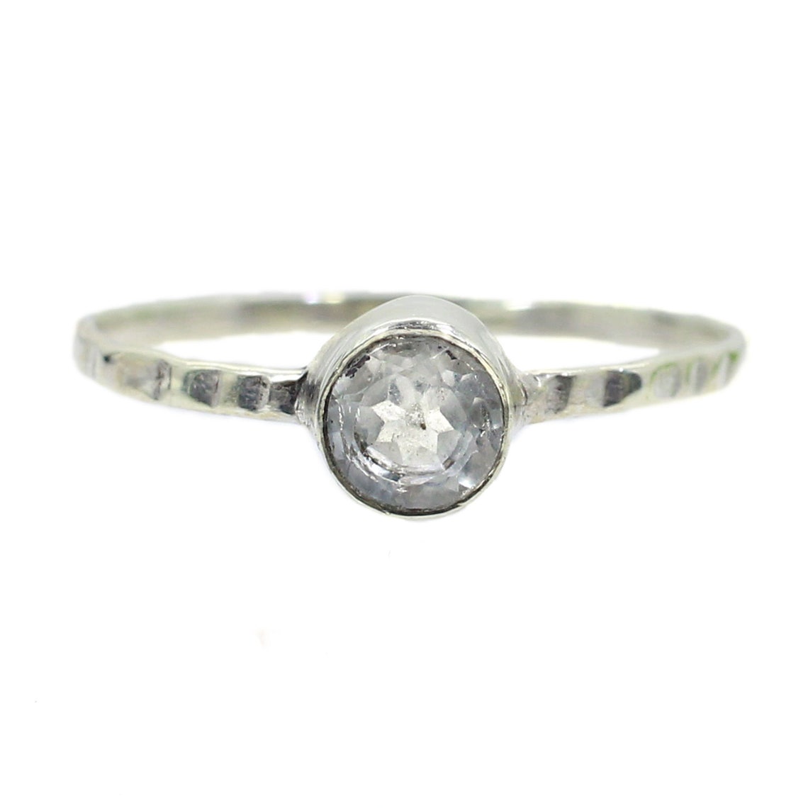 925 Sterling Silver Ring White Crystal Gemstone Ring - Etsy