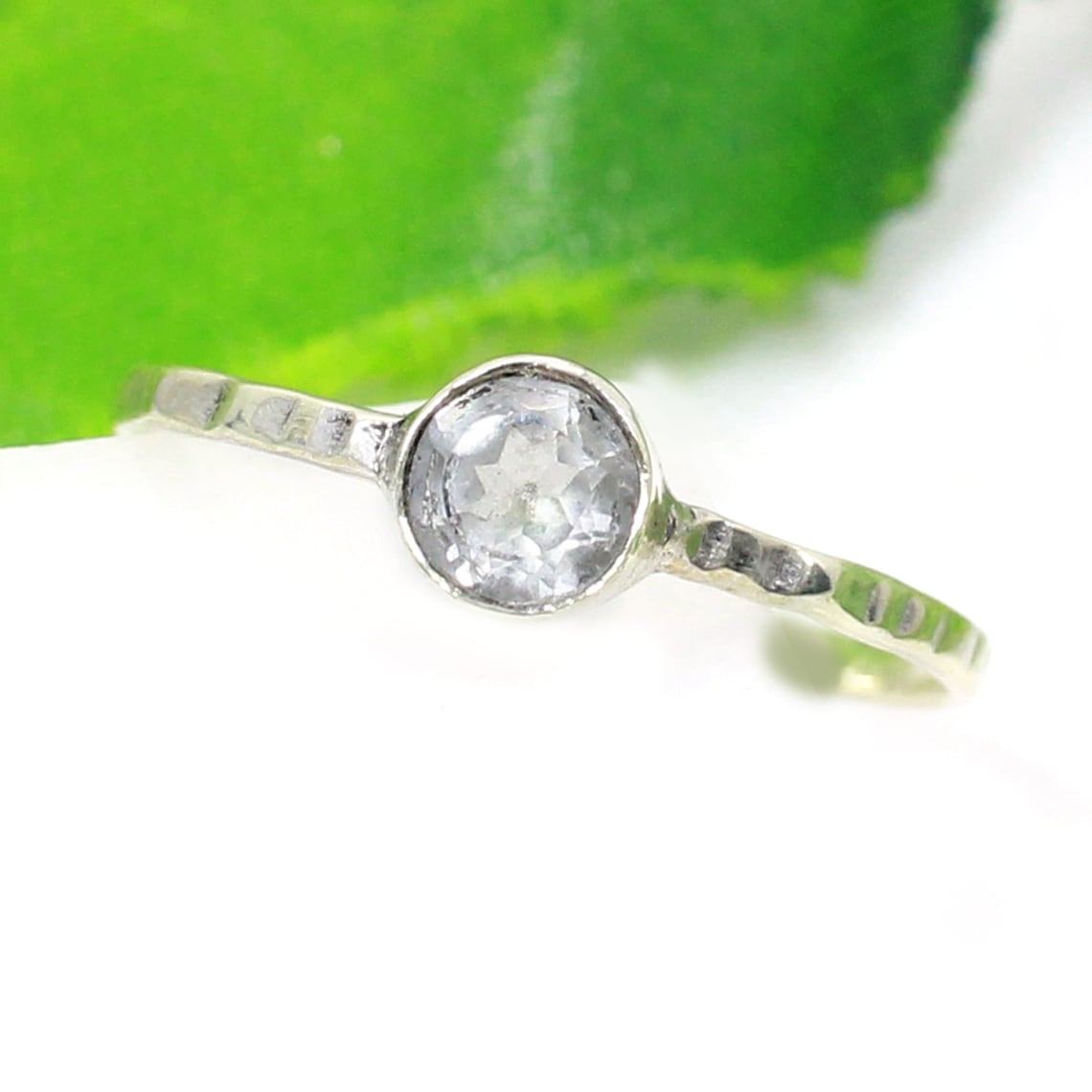 925 Sterling Silver Ring White Crystal Gemstone Ring | Etsy