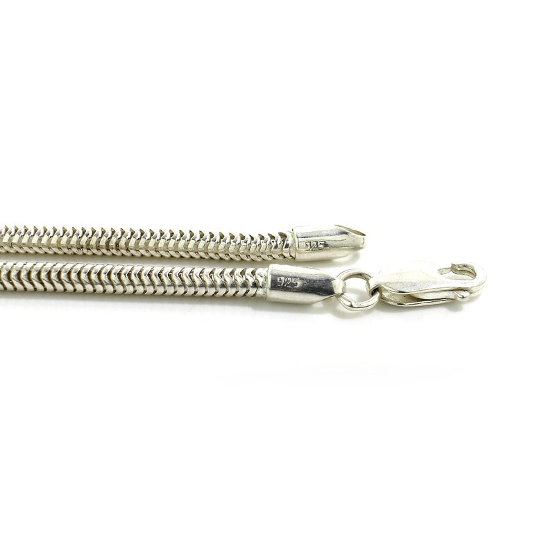 Sterling Silver 3 MM Thick Snake Chain, Solid Sterling Silver Snake ...