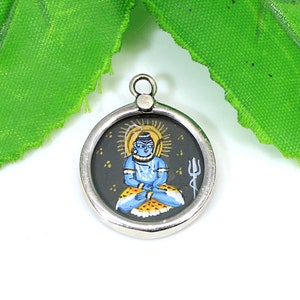 Lord Shiva Pendant 925 Sterling Silver Jewelry Indian God Pendant Glass ...