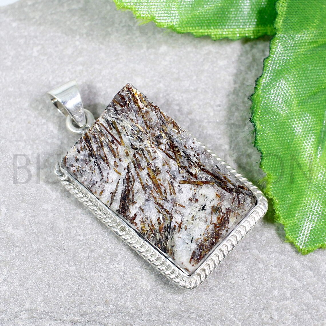 Astrophyllite Rough Pendant Necklace for Women Bezel Set - Etsy
