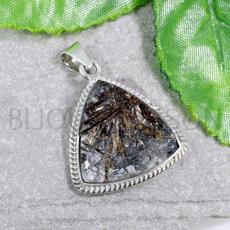 Astrophyllite Rough Pendant Necklace for Women Bezel Set - Etsy