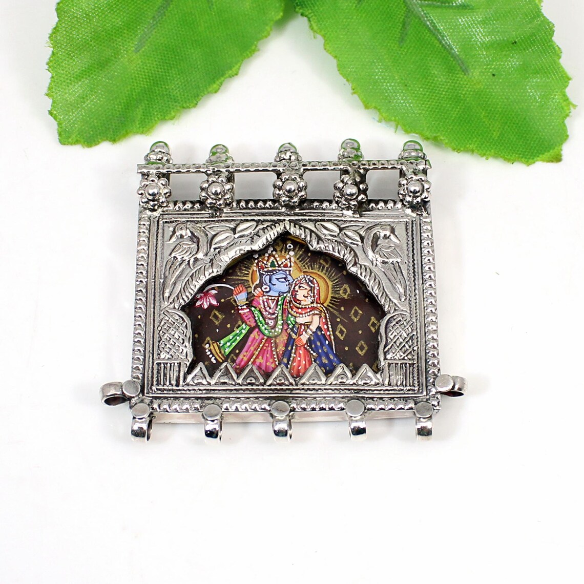Lord Indian-radha Krishna Jewelry-love Couple Pendant-silver - Etsy