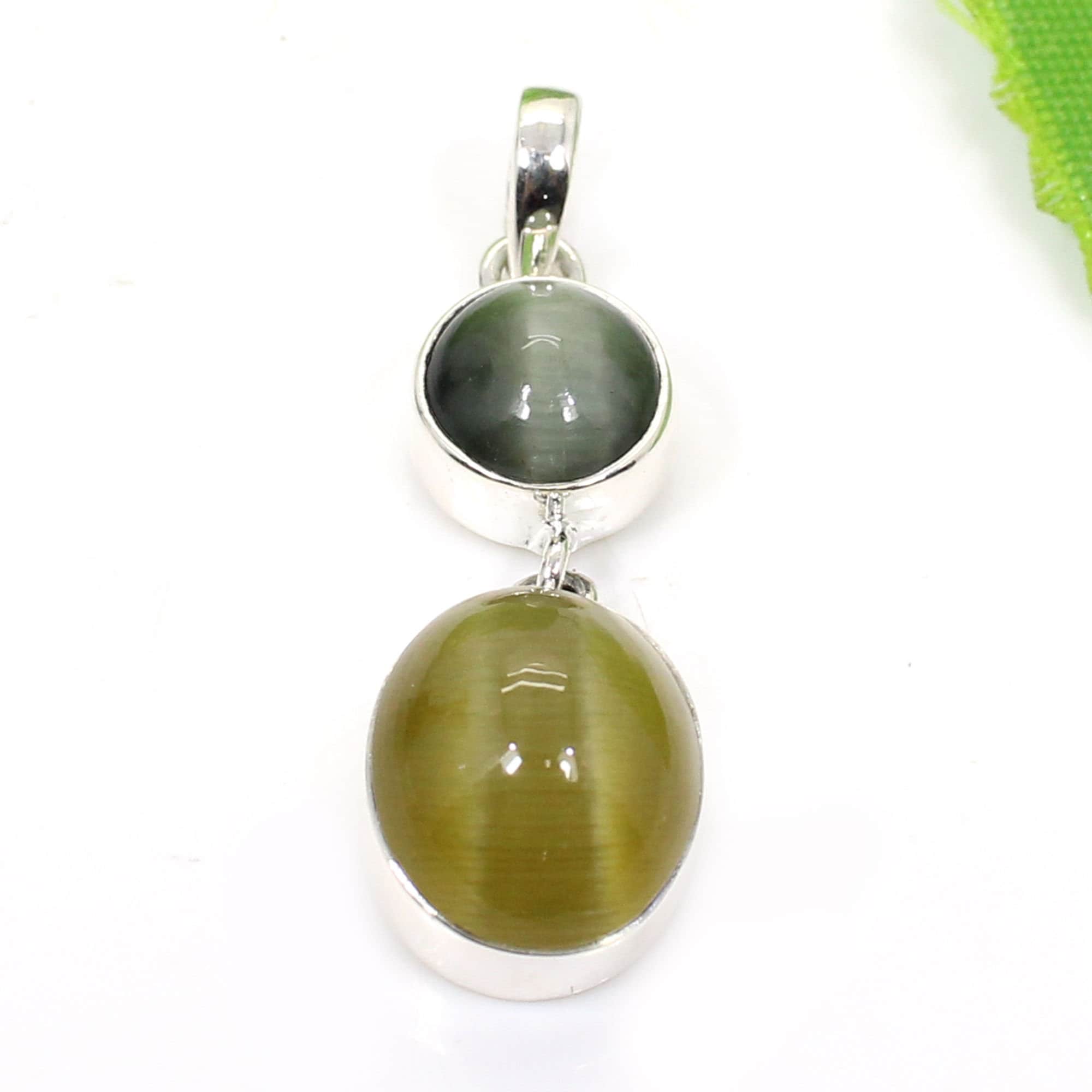 Handmade Sterling Silver Cat's Eye Pendant: Bezel Boho Jewelry - Etsy