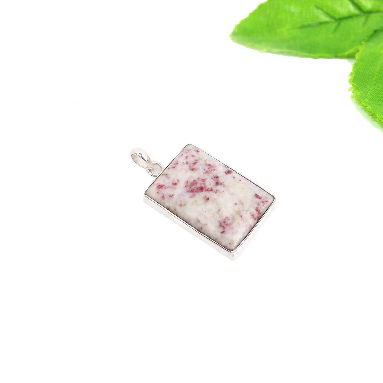 Cinnabar Gemstone Rectangle Bezel Pendant 925 Silver - Etsy