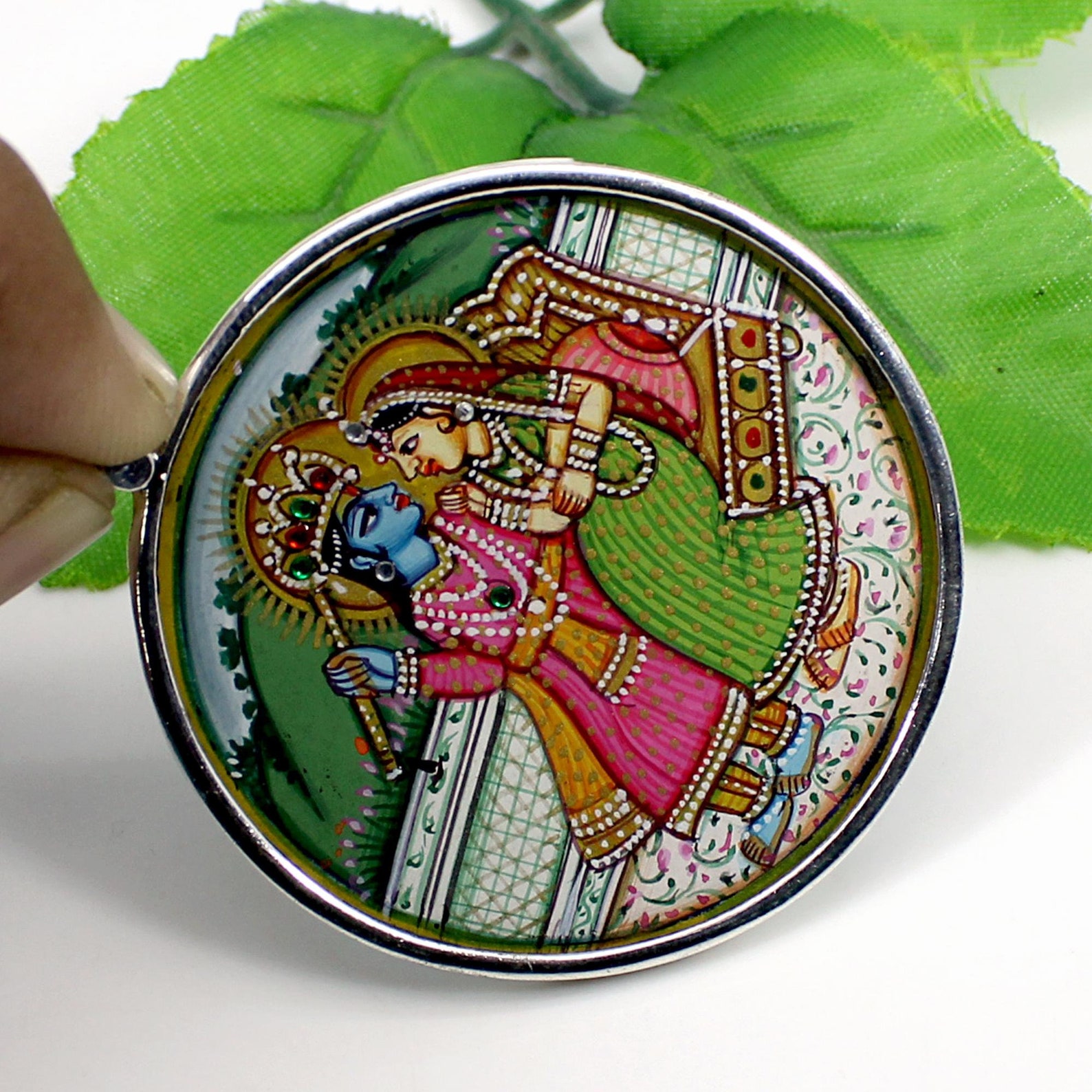 Lord Radha Krishna Pendant-hindu Deity Pendant-love Couple Pendant ...