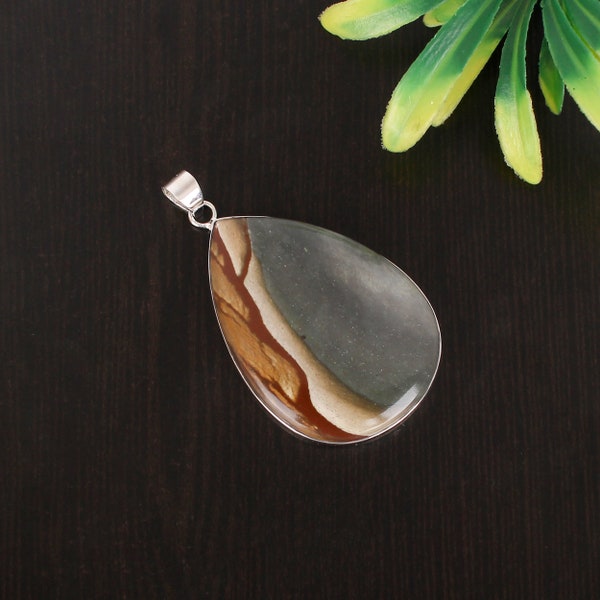 Sterling Silver Large Jasper Pendants - Etsy