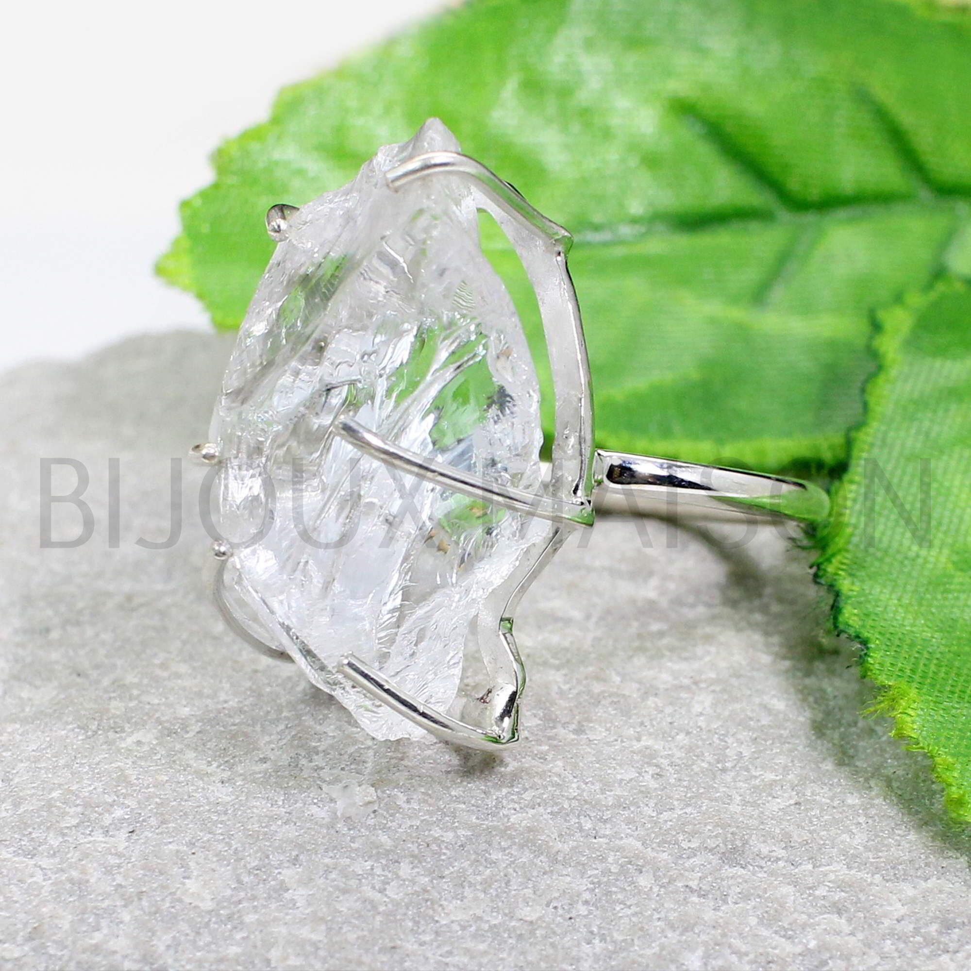 Raw Gemstone Ring Crystal Hydro Rough Ring 925 Sterling | Etsy
