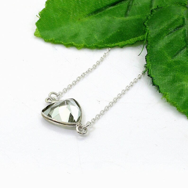 Green Amethyst Bracelet- Link Chain Bracelet-925 Sterling Silver ...